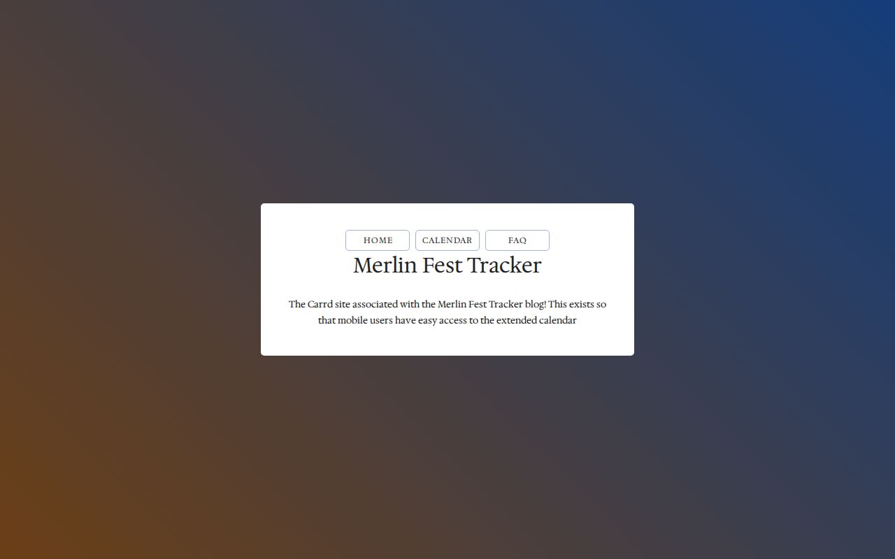 Merlin Fest Tracker